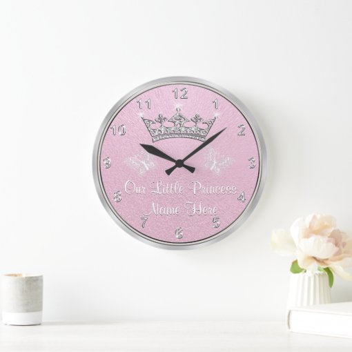 Personalized Our Little Princess Clock, Pink Clock | Zazzle