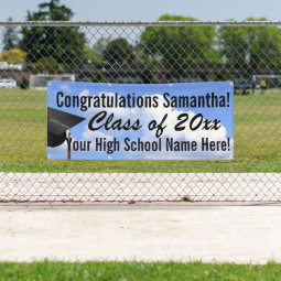 Personalized Outdoor Graduation Banner Blue Sky | Zazzle