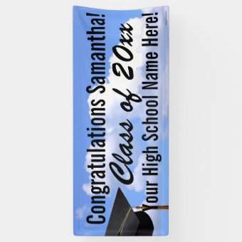 Personalized Outdoor Graduation Banner Blue Sky | Zazzle