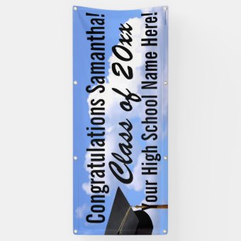 Personalized Outdoor Graduation Banner Blue Sky | Zazzle
