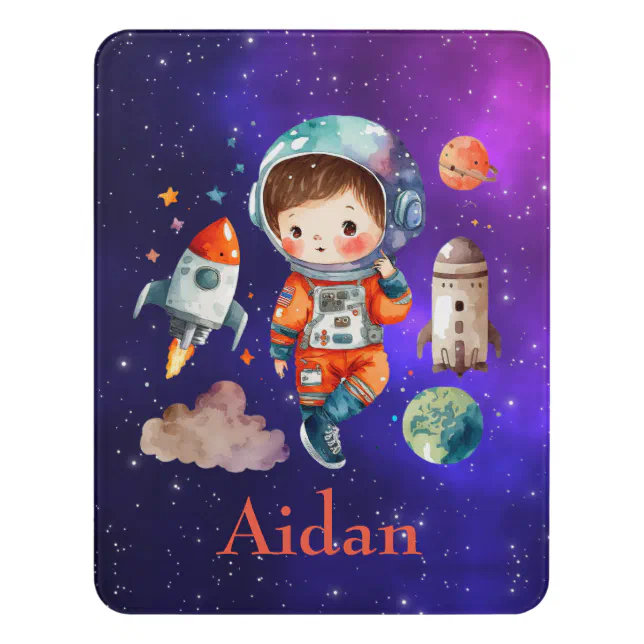 Personalized outer space astronaut door sign | Zazzle