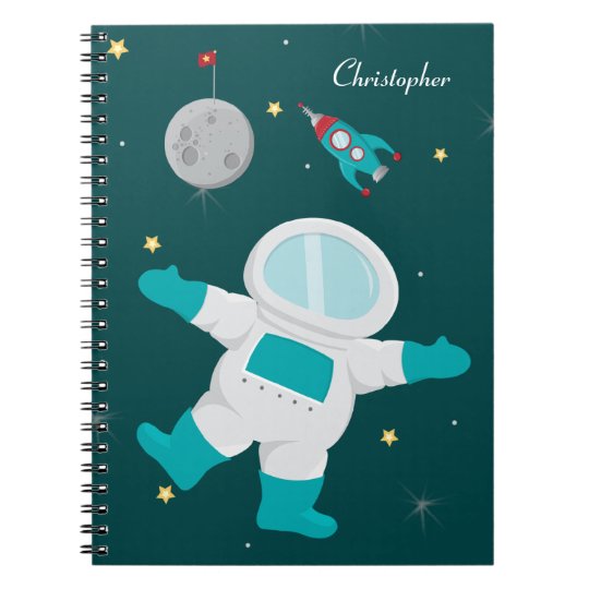 Personalized outer space astronaut notebook | Zazzle.com