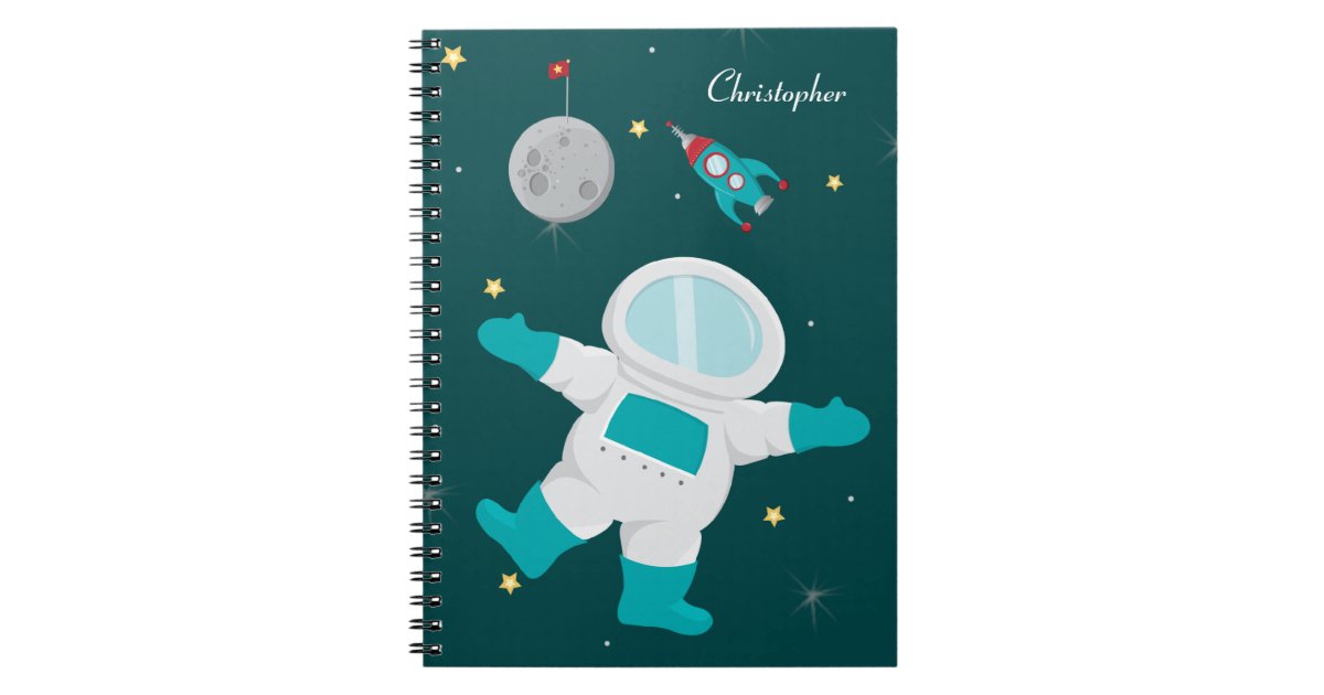 Personalized outer space astronaut notebook | Zazzle
