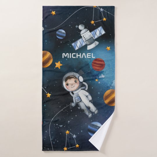 Personalized Outer Space Astronaut Shuttle Bath Towel | Zazzle.com