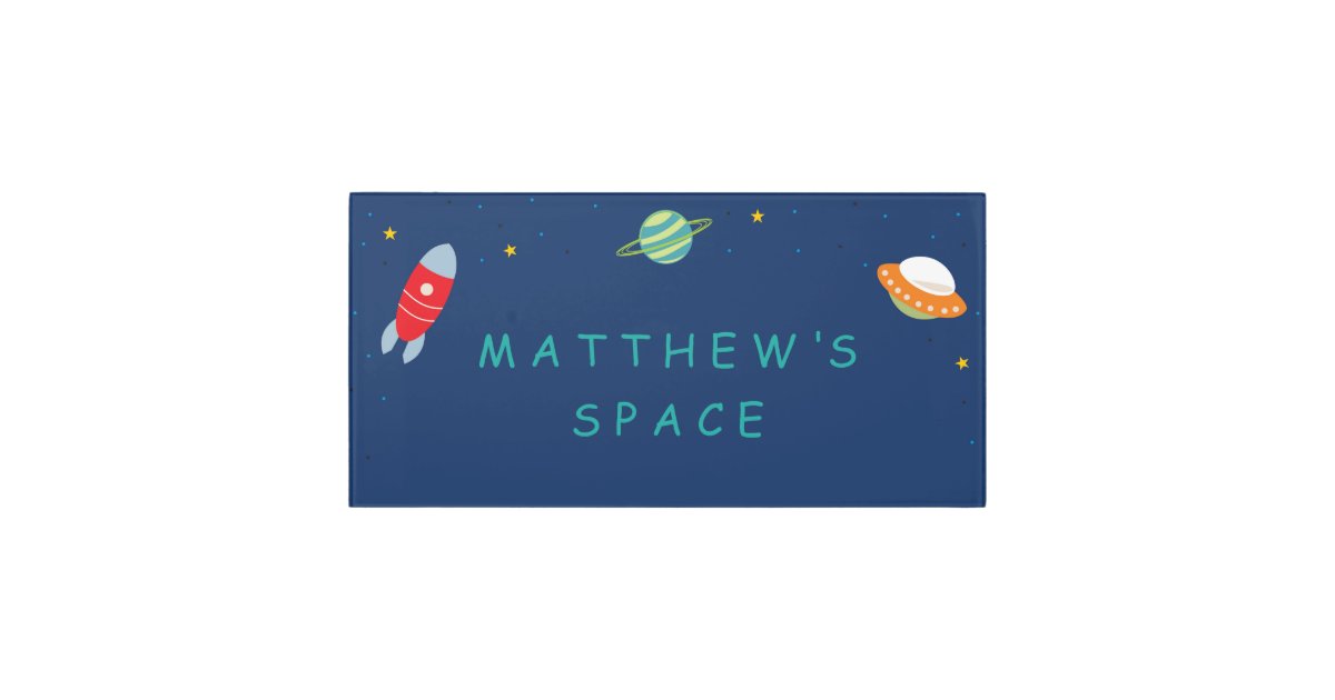 Personalized Outer Space Room Sign | Zazzle