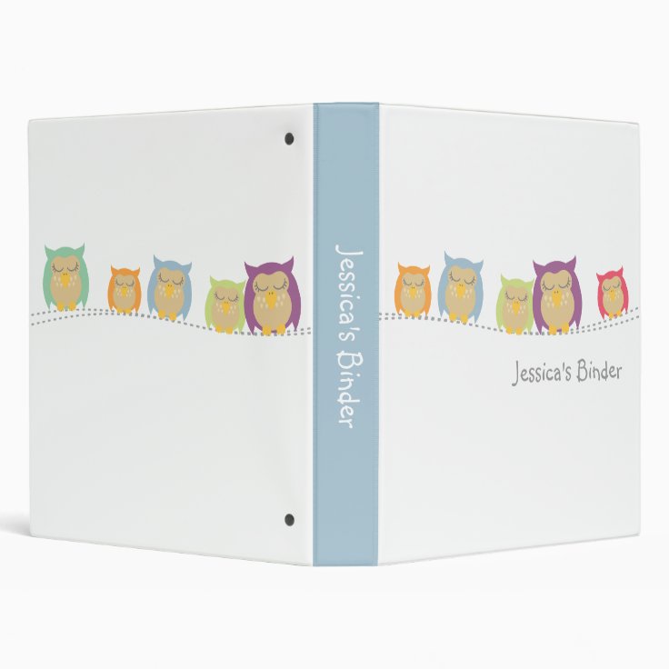 Personalized Owl Binder | Zazzle