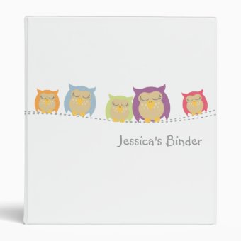 Personalized Owl Binder | Zazzle
