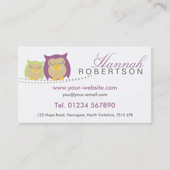 Personalized Owl Business Cards | Zazzle