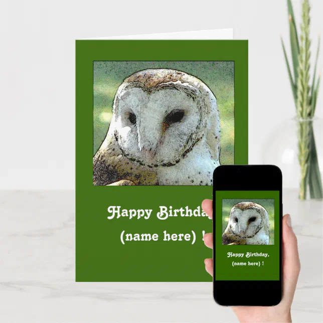 Personalized Owl Hooting Birthday Card | Zazzle