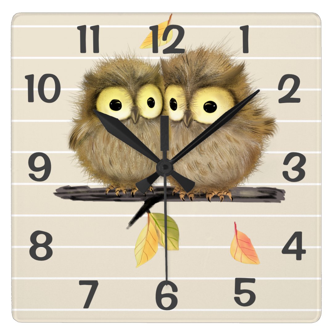 Personalized Owls Wall Clock | Zazzle