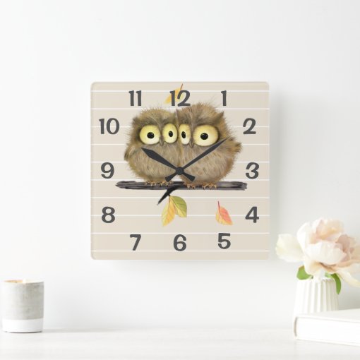 Personalized Owls Wall Clock | Zazzle