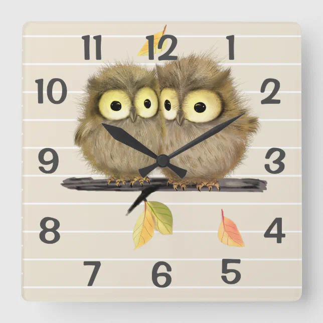 Personalized Owls Wall Clock | Zazzle