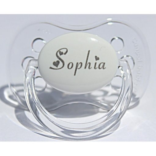 Personalized Pacifier & Pacifier Clip - White | Zazzle