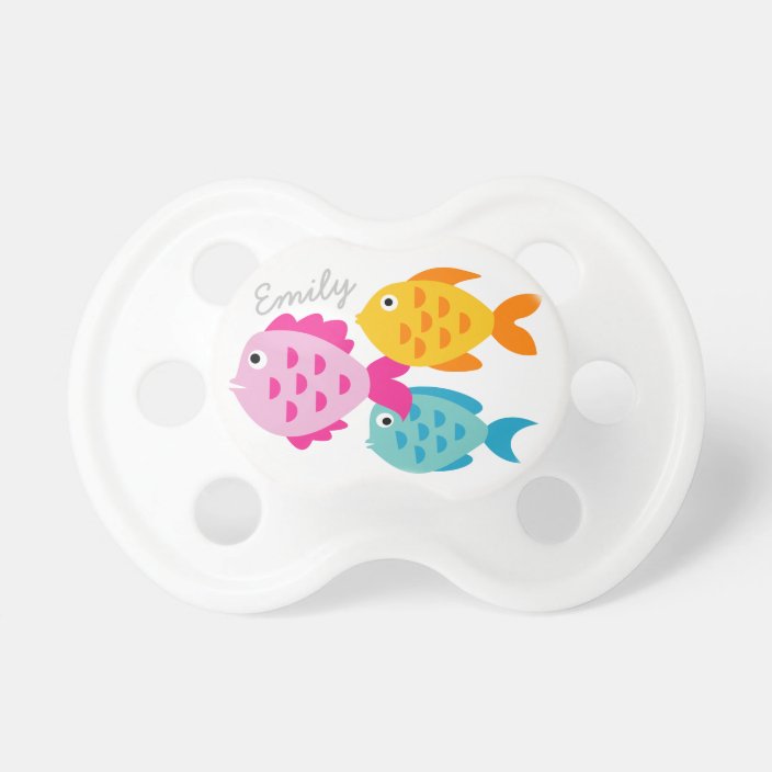 Personalized pacifier with cute fish and name | Zazzle.com