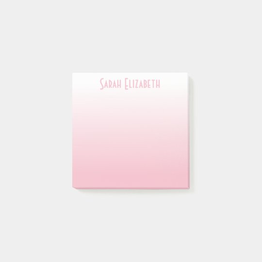 Personalized Pale Pink White Gradient Post-it Notes | Zazzle.com