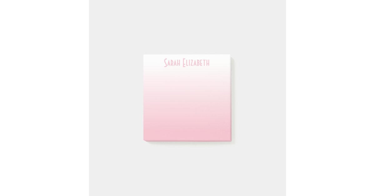 Personalized Pale Pink White Gradient Post-it Notes | Zazzle