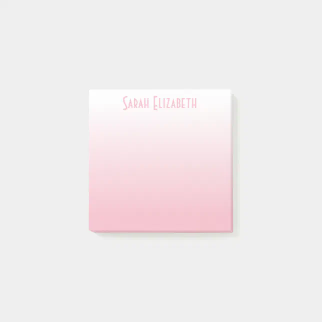 Personalized Pale Pink White Gradient Post-it Notes | Zazzle