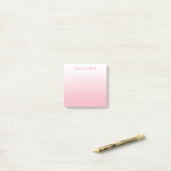 Personalized Pale Pink White Gradient Post-it Notes | Zazzle