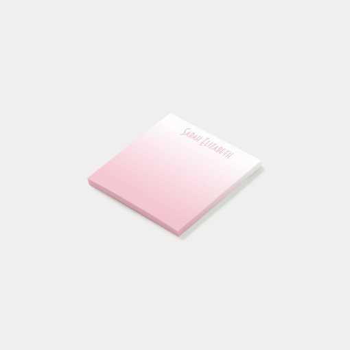 Personalized Pale Pink White Gradient Post-it Notes | Zazzle