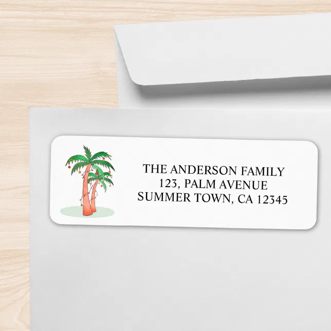 Personalized Palm Trees Tropical Return Address Label | Zazzle