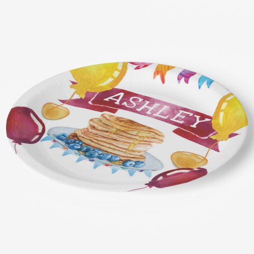 Personalized Pancake and Pajamas Birthday Paper Plates | Zazzle