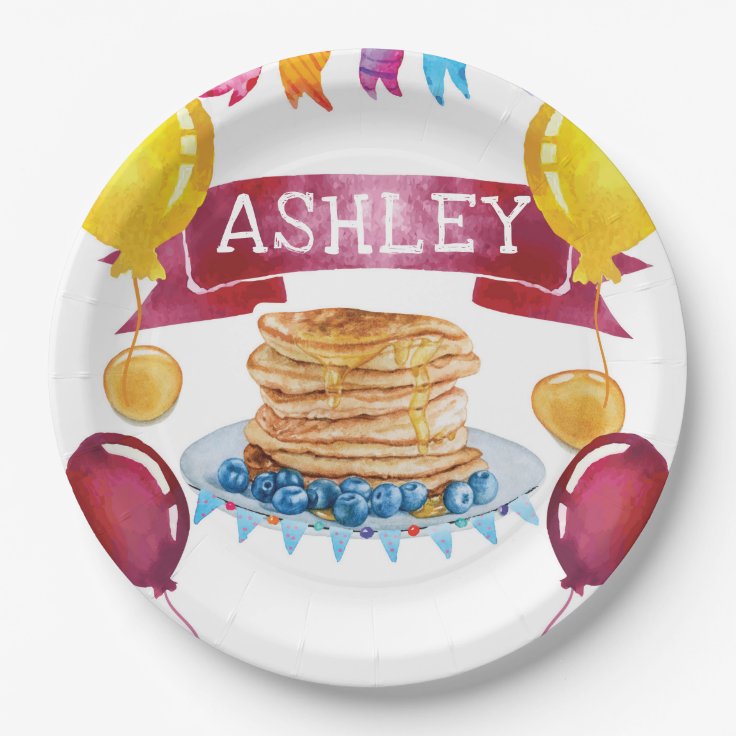 Personalized Pancake and Pajamas Birthday Paper Plates | Zazzle