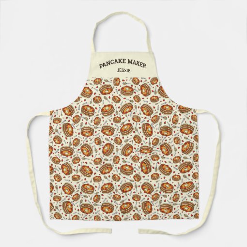Personalized Pancake Pattern, Your Custom Text Apron | Zazzle