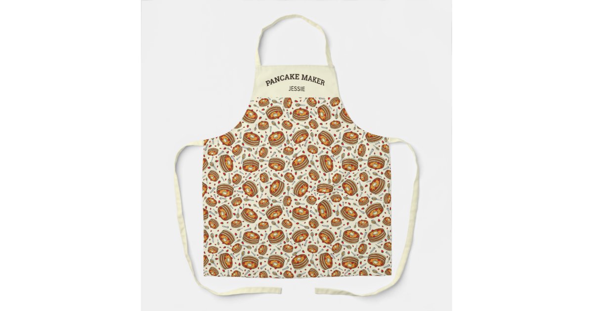 Personalized Pancake Pattern, Your Custom Text Apron | Zazzle.com