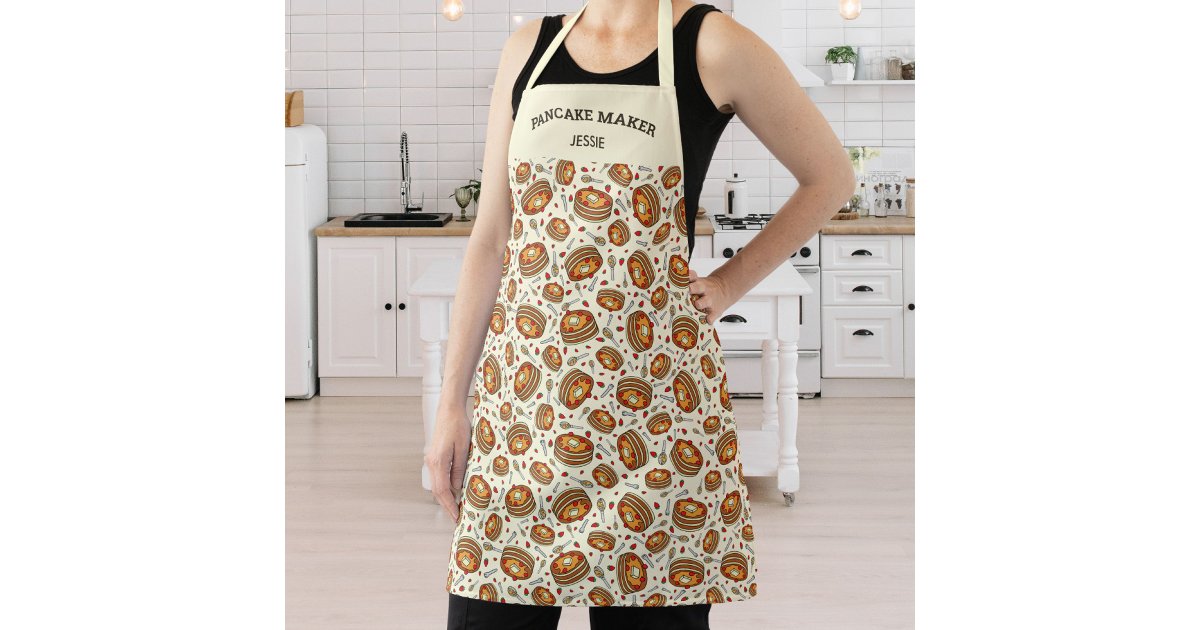 Personalized Pancake Pattern, Your Custom Text Apron | Zazzle