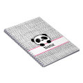 Personalized Panda Bear Pink Black Notebook | Zazzle
