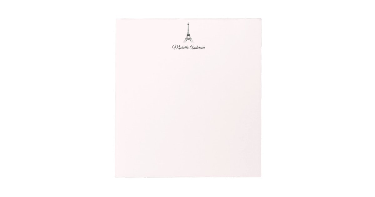 Personalized Paris Eiffel Tower France Notepad | Zazzle