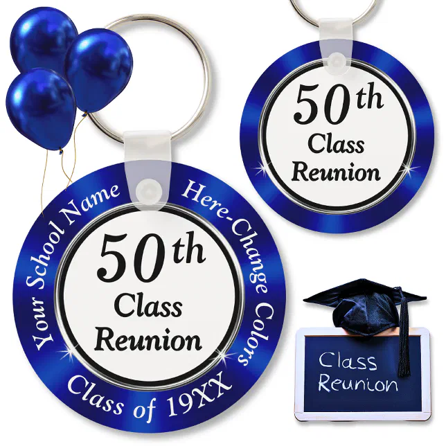 Personalized Party Favors for 50th Class Reunion Keychain | Zazzle