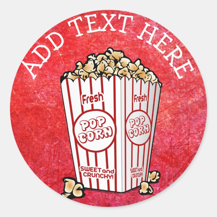 PERSONALIZED Party Popcorn Stickers | Zazzle