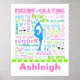 Personalized Pastel Figure Skater Words Typography Poster | Zazzle