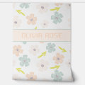 Personalized Pastel Flowers Baby Name Wallpaper Wallpaper | Zazzle