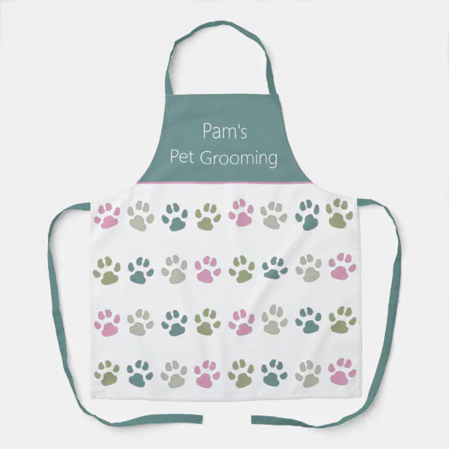Personalized Pastel Pet Paws Apron | Zazzle
