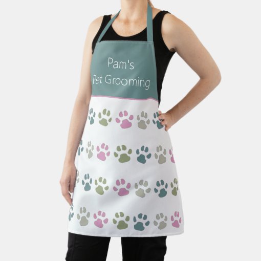 Personalized Pastel Pet Paws Apron | Zazzle