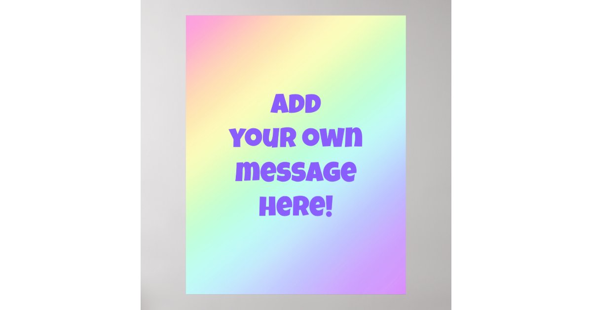 Personalized Pastel Rainbow Poster | Zazzle