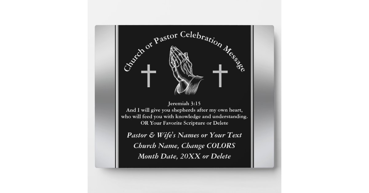 Personalized Pastor Anniversary Plaques, Scripture Plaque | Zazzle