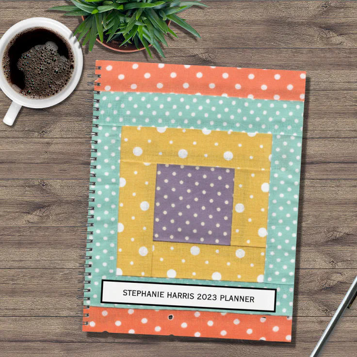 Personalized Patchwork 2023 Planner | Zazzle