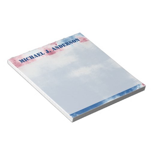 Personalized Patriotic Red White and Blue Tie Dye Notepad | Zazzle