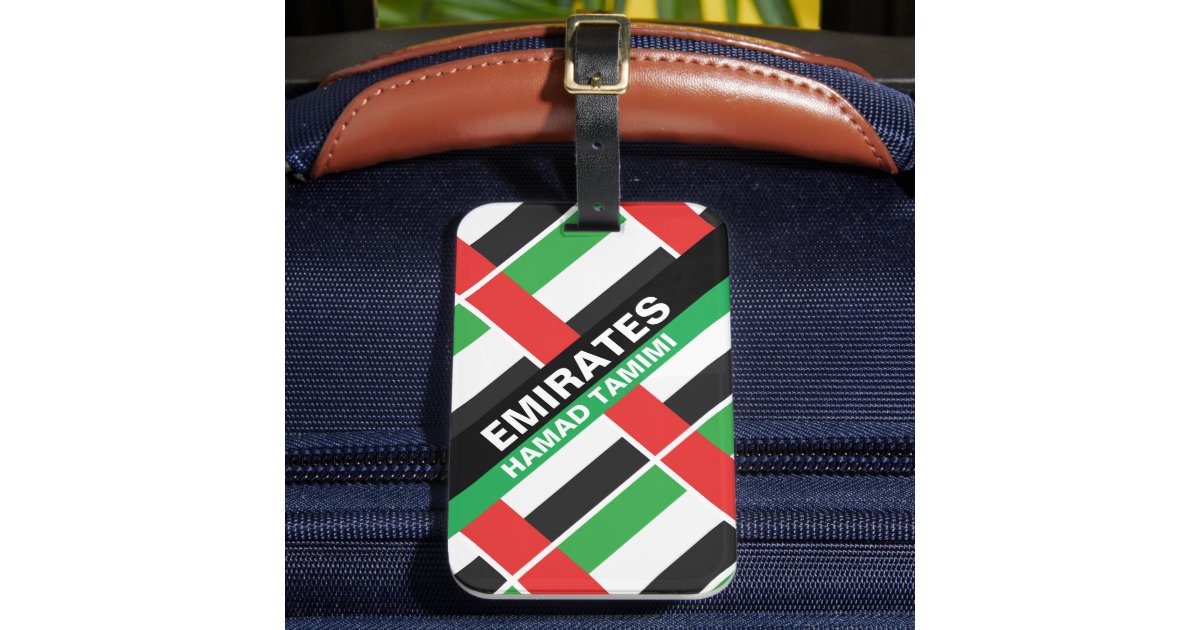 Personalized Patriotic United Arab Emirates Flag Luggage Tag | Zazzle