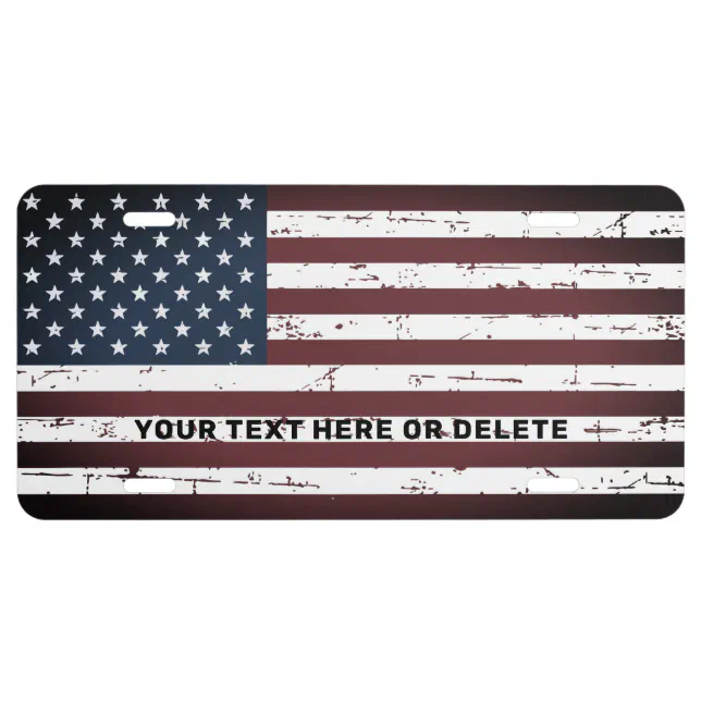 Personalized Patriotic United States American Flag License Plate | Zazzle