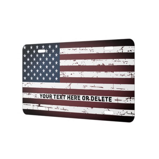 Personalized Patriotic United States American Flag License Plate | Zazzle
