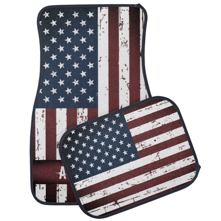 Personalized Patriotic USA American Flag Car Floor Mat | Zazzle