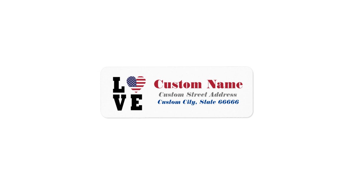 Personalized Patriotic USA Flag Return Address Label | Zazzle
