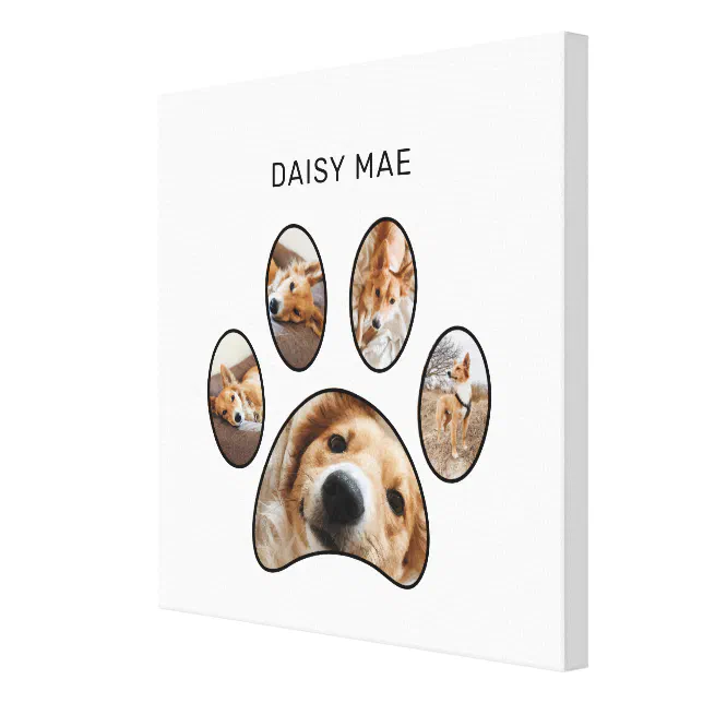 Personalized Paw Print Custom Pet Photo Collage | Zazzle
