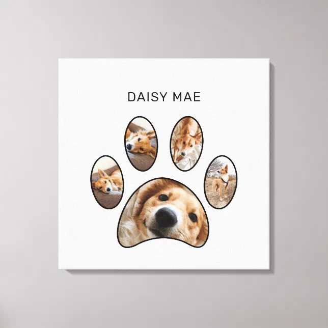 Personalized Paw Print Custom Pet Photo Collage | Zazzle