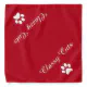 Personalized Paw Print Script Name Red Bandana | Zazzle