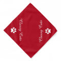 Personalized Paw Print Script Name Red Bandana | Zazzle